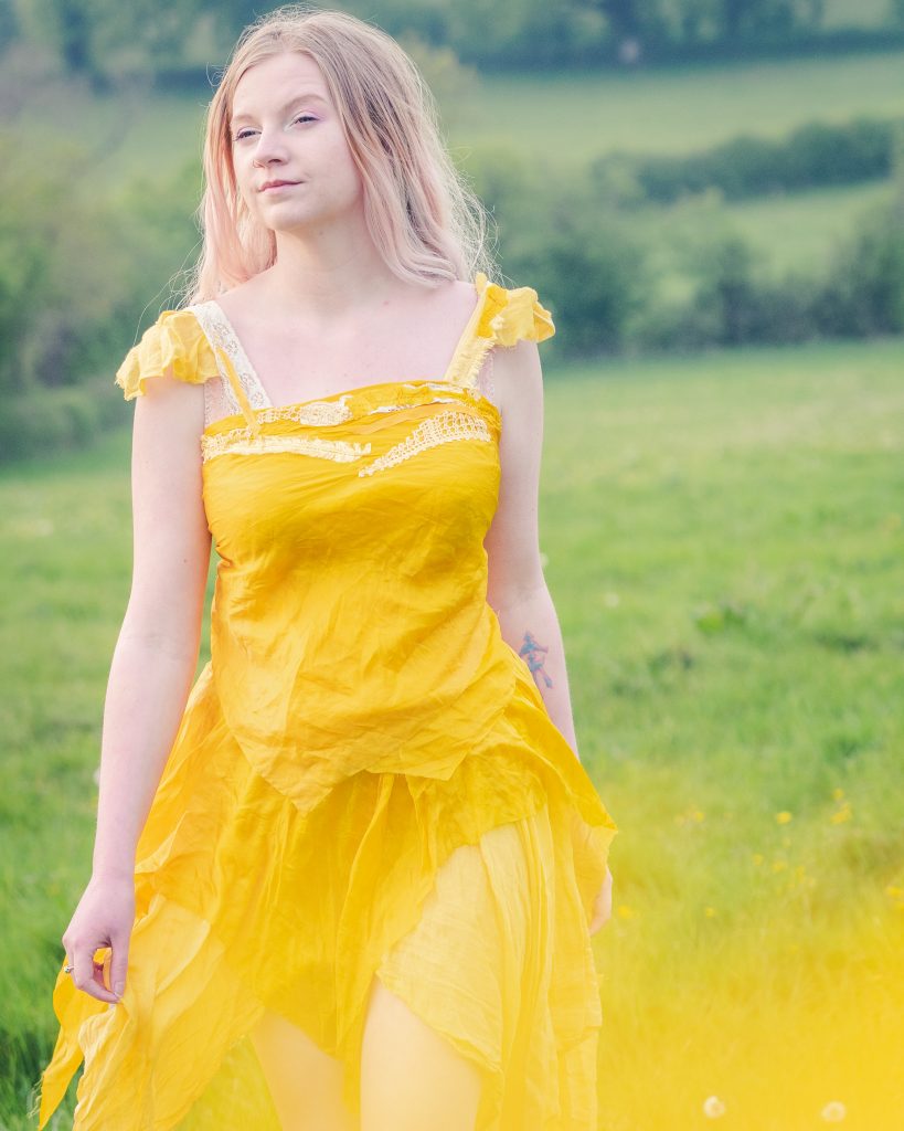 Deep yellow pure silk Fairy top - Threads of a Fairytale